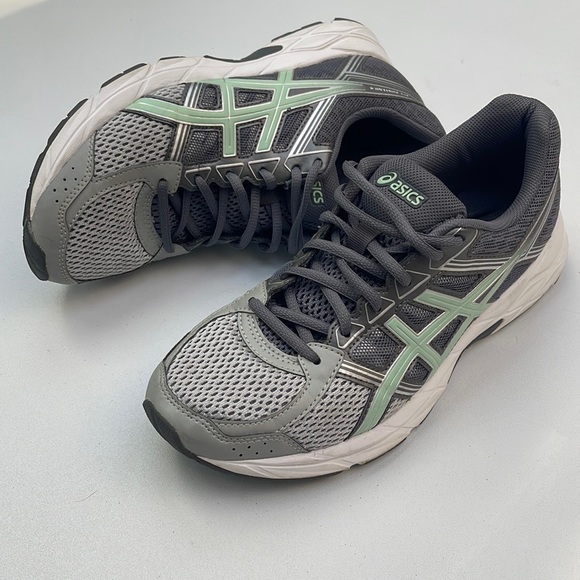 Asics | Shoes | Asics Gray Mint Green Gel Sneakers | Poshmark